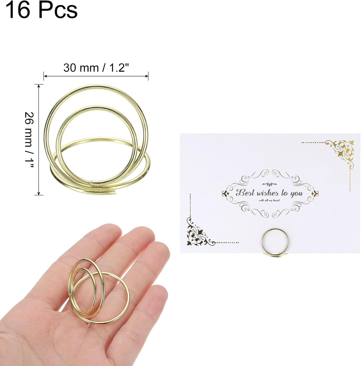 16 Pcs Mini Place Card Holders, Round Picture Holders for Tables Photos ...