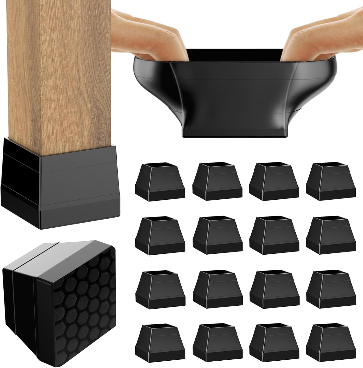 16 Pcs Non Slip Square Chair Leg Protector - Non Skid Furniture ...
