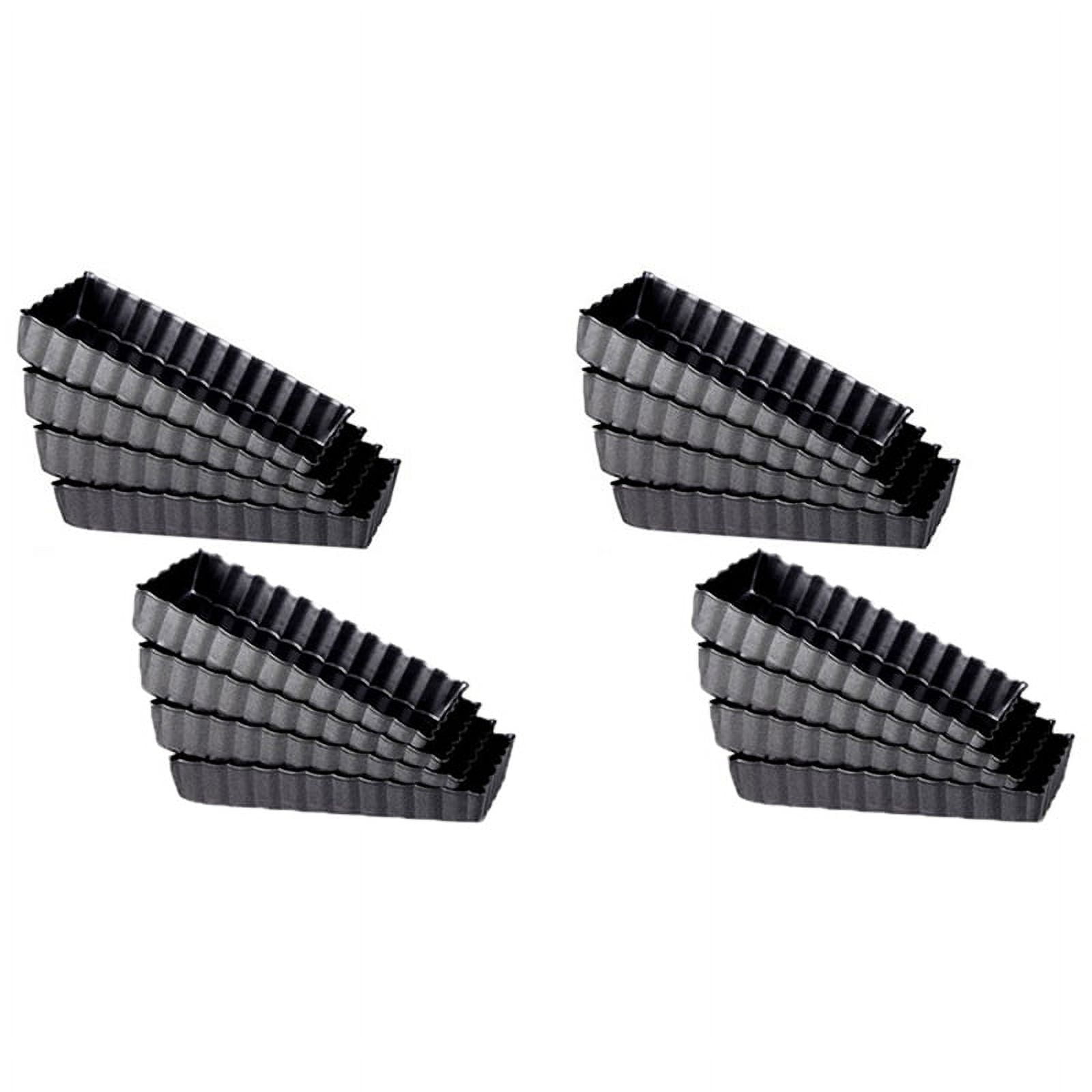 16 Pcs Non-Stick Quiche Tart Pans with Removable Bottom,Fluted Tart Tin ...