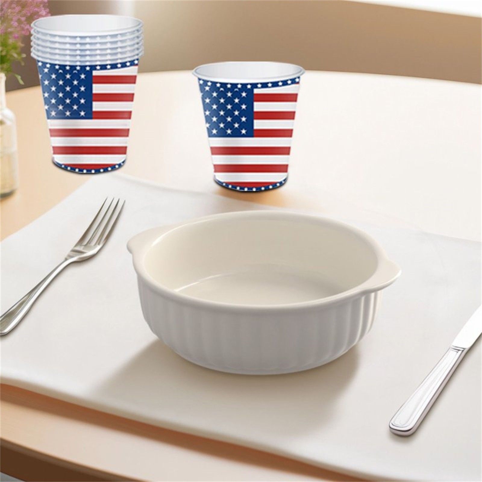 16 Pcs Patriotic Paper Cups American Stars Disposable Cups 4th of July ...