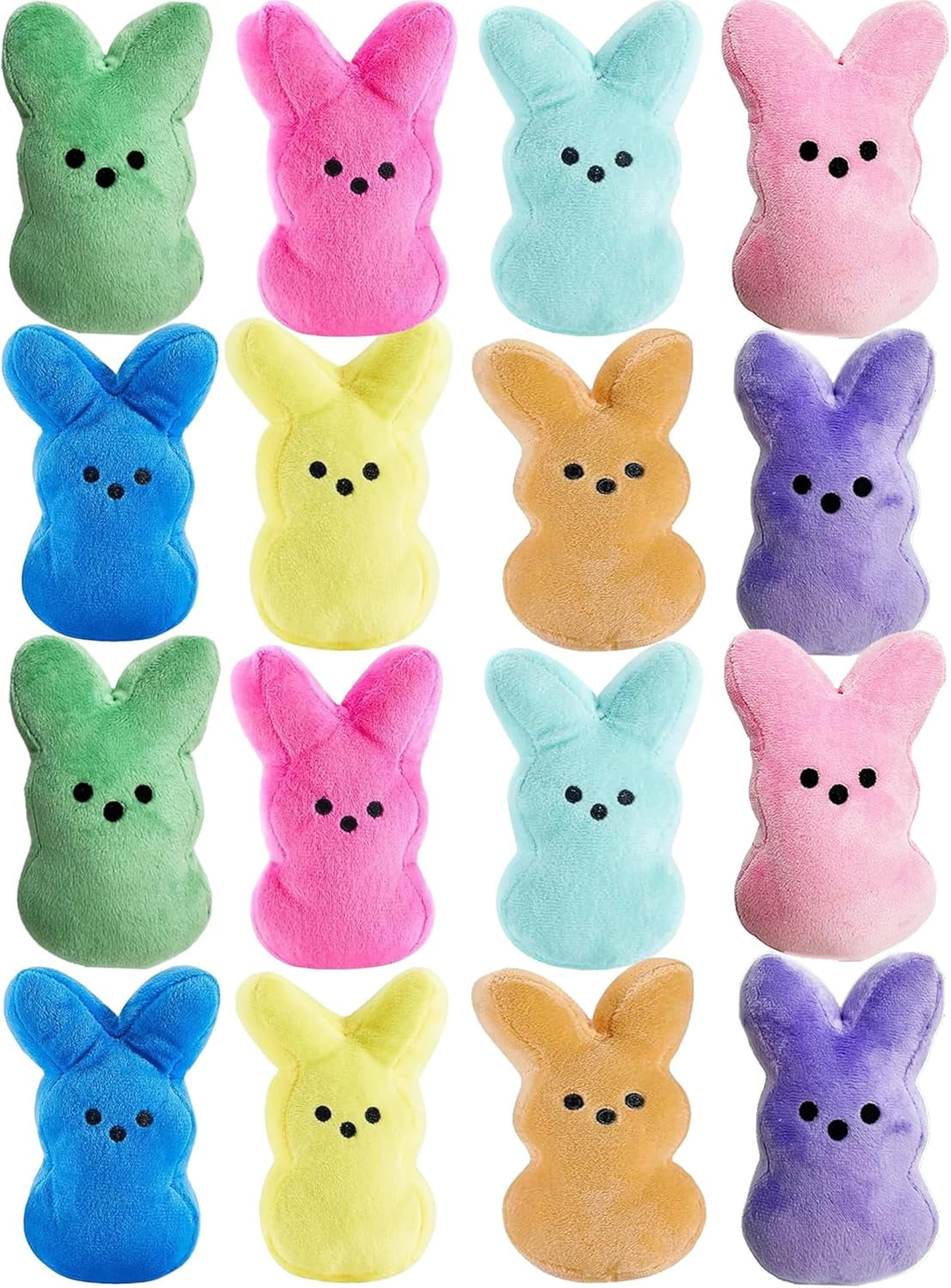 16 Pcs Peeps Plush Easter Bunny Doll, 5.7 Inch Peeps Bunny Dolls Cute ...