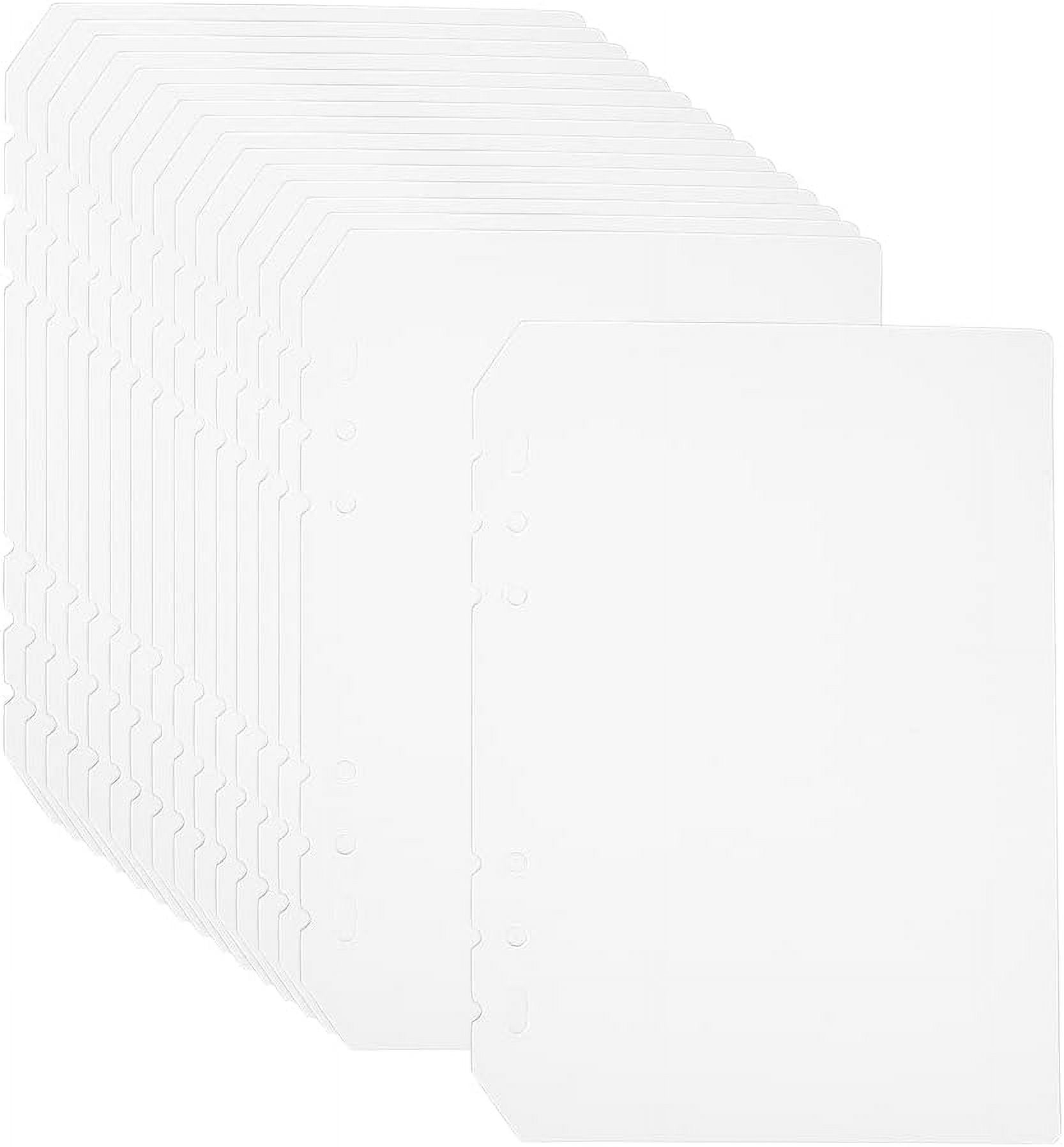 16 Pcs Plastic Binder Dividers Clear Ring Binder Dividers 6 Holes Index ...