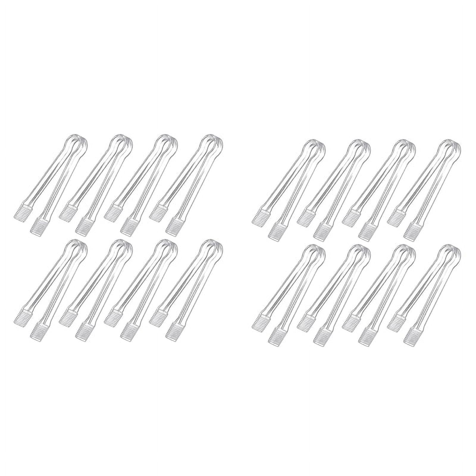16 Pcs Plastic Buffet Serving Tongs Mini Utensil Appetizers Clear ...
