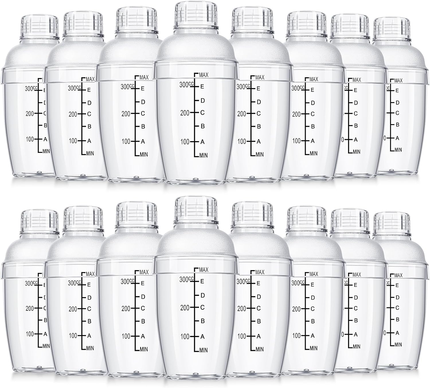 16 Pcs Plastic Cocktail Shaker Set with Measurements Scales and ...