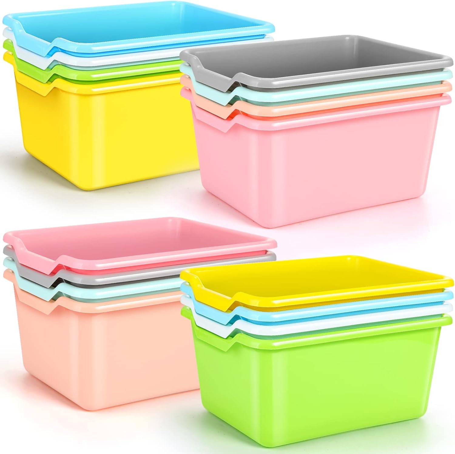 16 Pcs Plastic Cubby Bins Bulk for Classroom Organization with Scoop ...