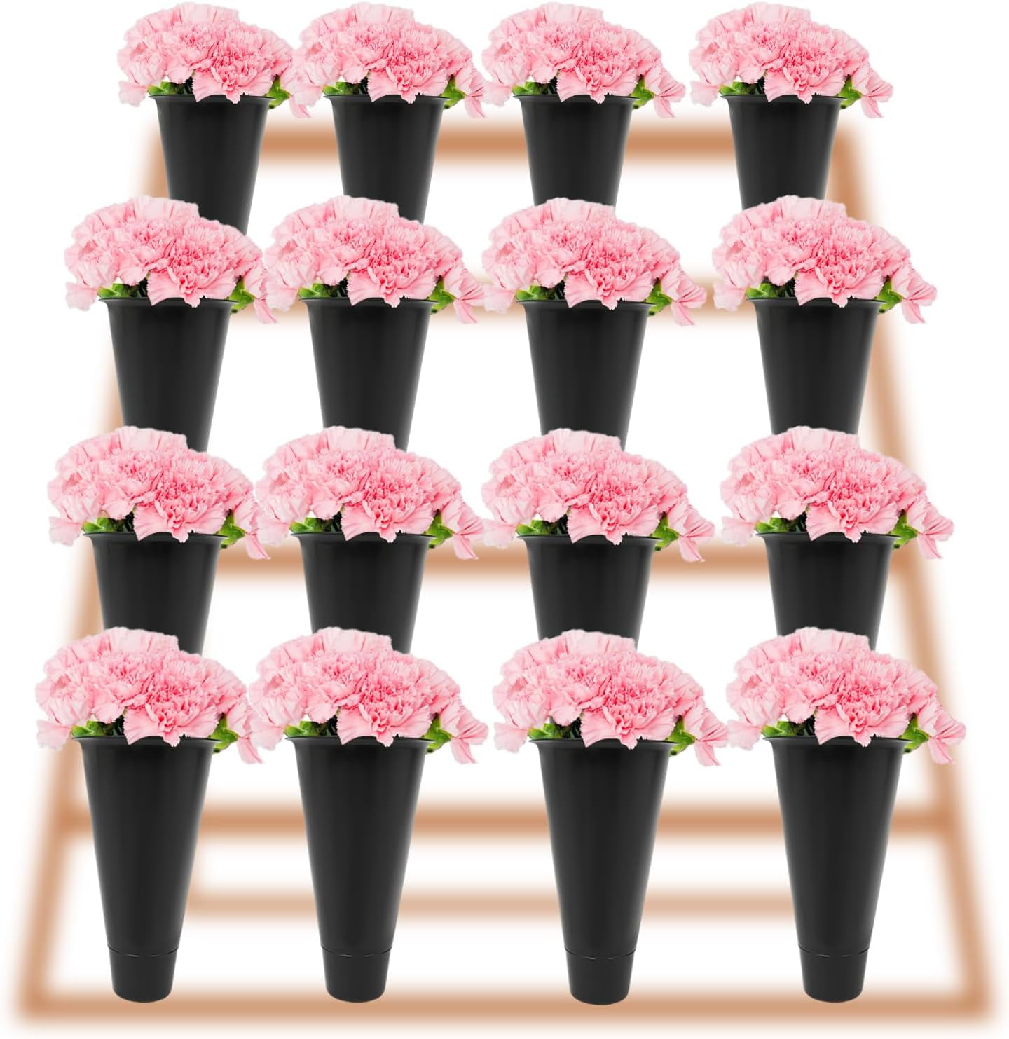 16 Pcs Plastic Flower Buckets, 15.3in Floral Bucket for Cut Flowers ...