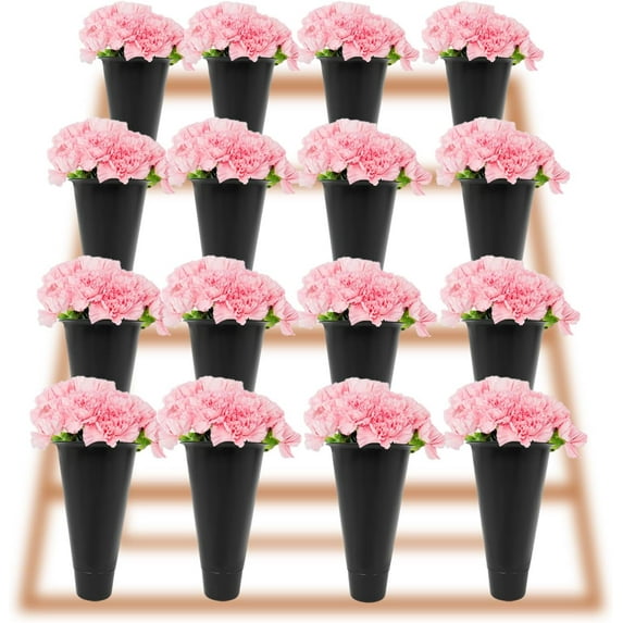 16 Pcs Plastic Flower Buckets, 15.3in Floral Bucket for Cut Flowers ...