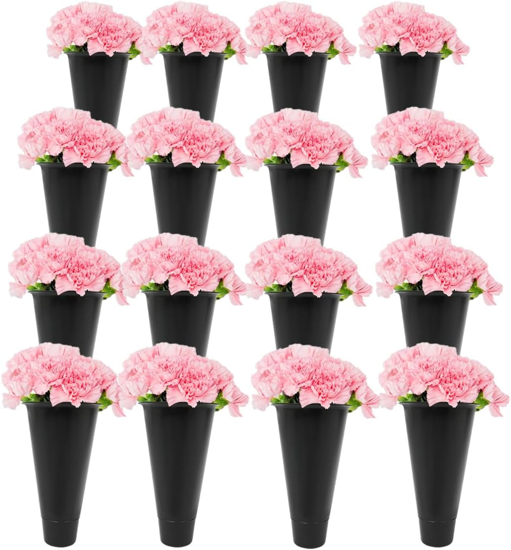 16 Pcs Plastic Flower Buckets, Black Floral Buckets for Cut Flowers ...
