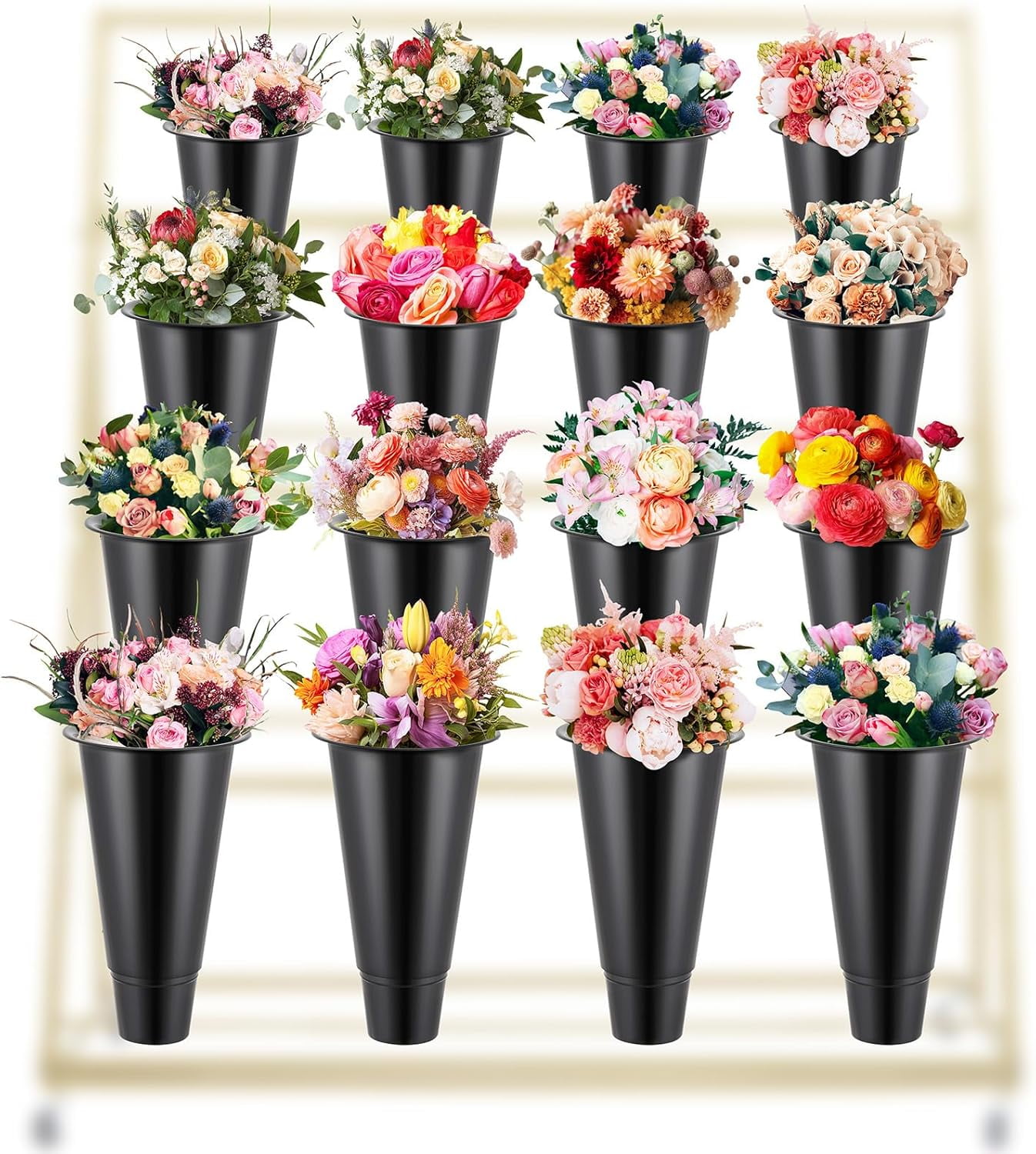 16 Pcs Plastic Flower Buckets Bulk 14.5 Inch H 8.7 Inch W Wake up ...