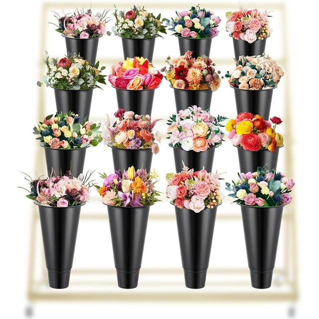 16 Pcs Plastic Flower Buckets Bulk 14.5 Inch H 8.7 Inch W Wake up ...