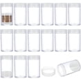 16 Pcs Round Clear Coin Storage Tube Plastic Coin Holder with ...