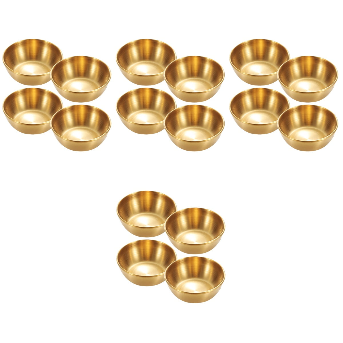 REOFLYUP Round Metal Bowls Golden Color For Household Spice Bowls ...