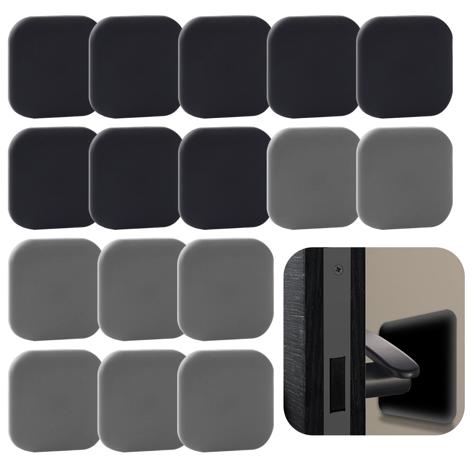 16 Pcs Self Adhesive Silicone Door Stoppers Wall Protector, 0.31 ...