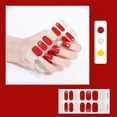 16 Pcs Semi Cured Gel Nail Polish Strips Adhesive Full Wrap Gel Nail ...