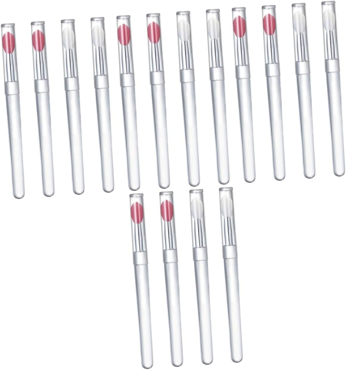 16 Pcs Silicone Lip Brush with Lid Makeup Lipstick Makeup Applicator ...