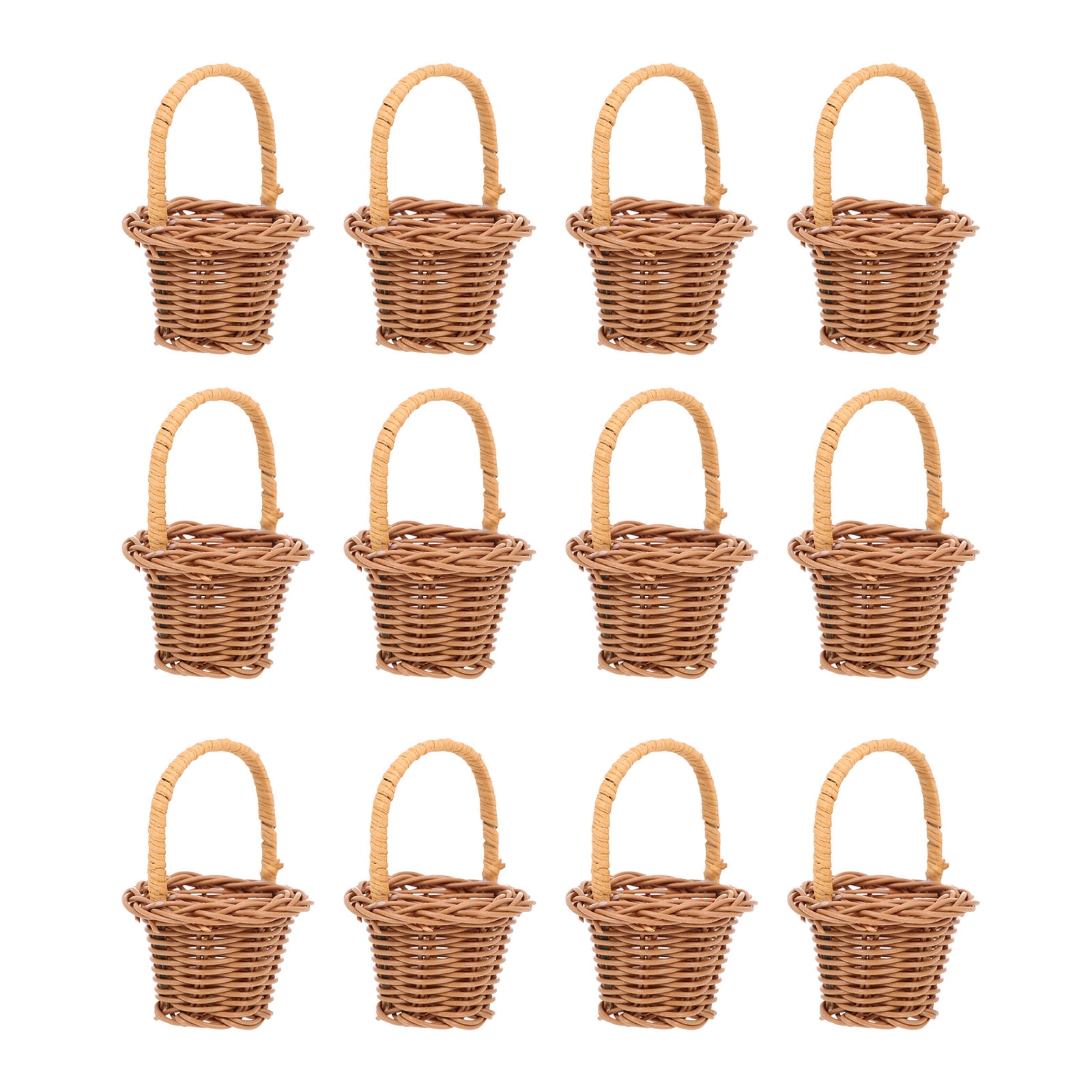 16 Pcs Small Flower Basket Rattan Woven Storage Basket Floral ...