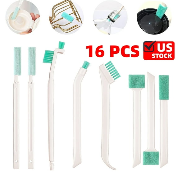 16 Pcs Small Household Cleaning Brushes by ELEMGULY,Deep Detail Crevice ...