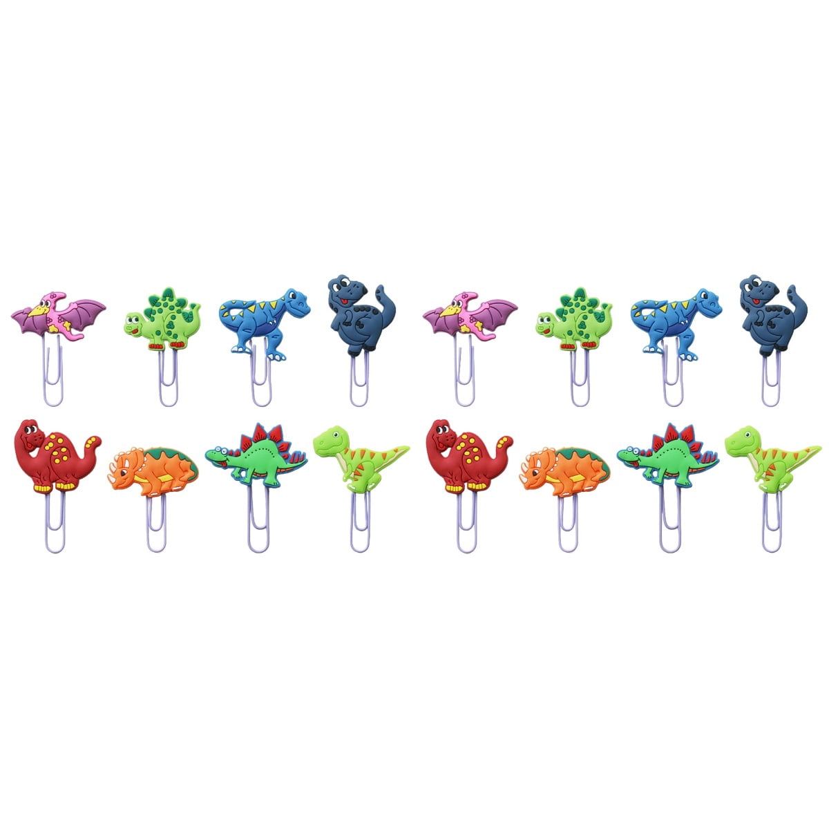 16 Pcs Small Paper Clips Cartoon Dinosaur Paperclips Bookmark Clips ...