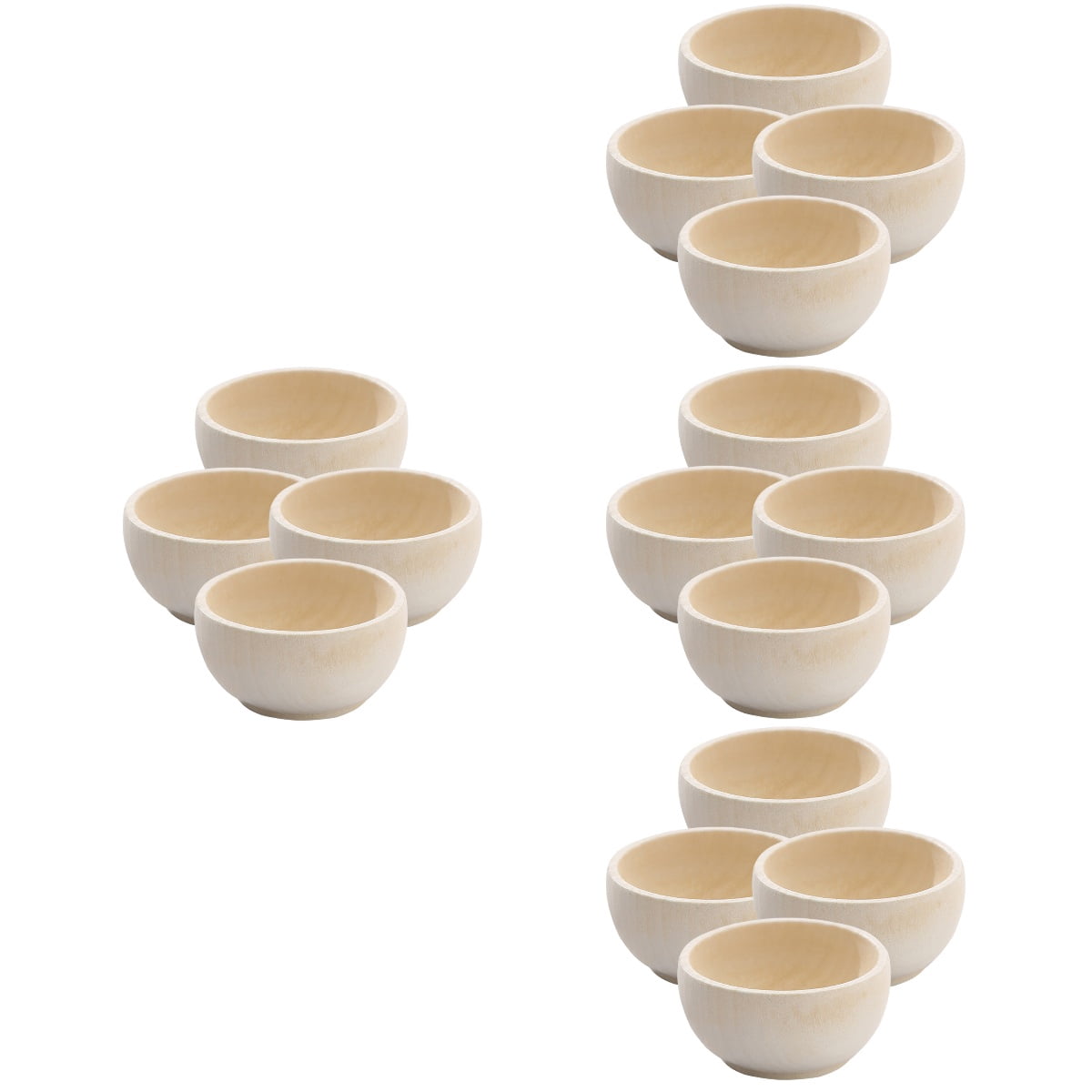 16 Pcs Small Wooden Bowl Bowls Kids Toy Playset Tableware Dolls ...