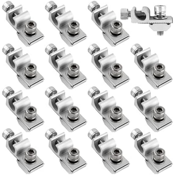 16 Pcs Solar Panel Grounding Lugs, Stainless Steel, Silver, Mount ...