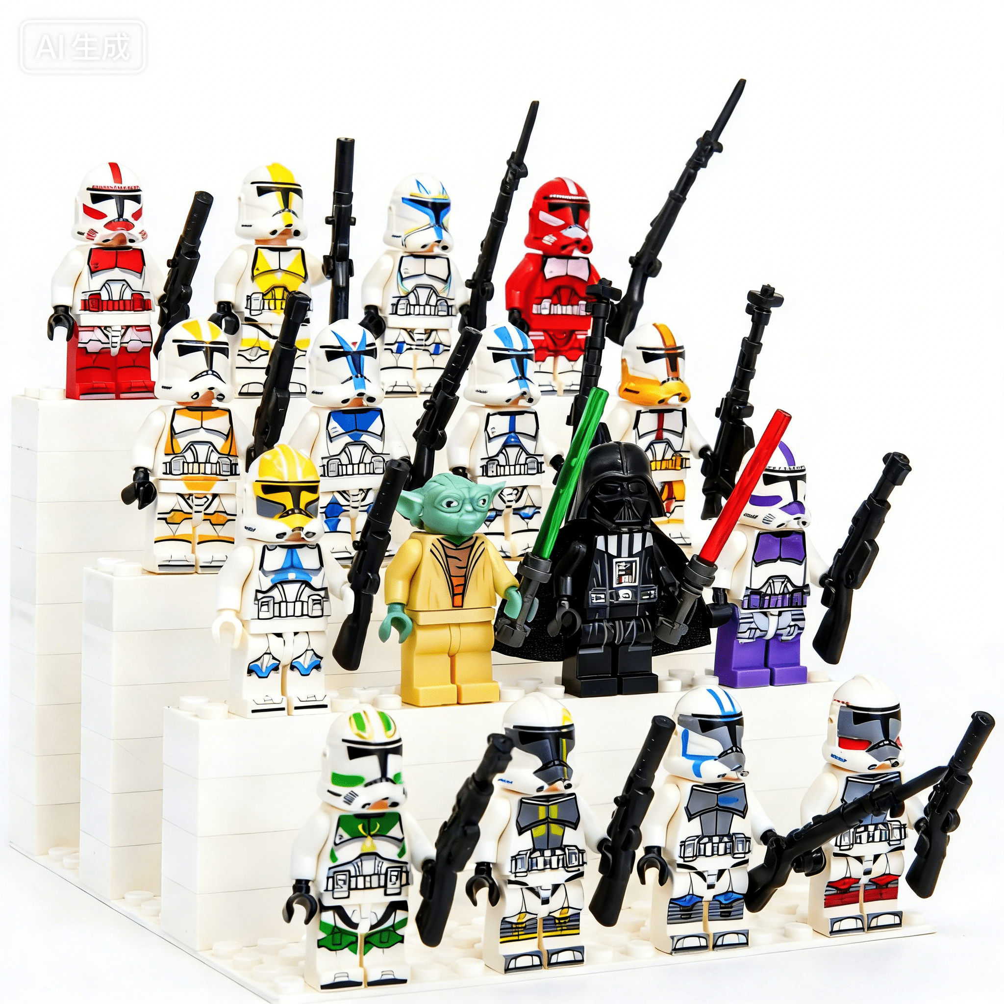 16 Pcs Space Wars Minifigures Action Figures Weapons Set Battle Droids ...
