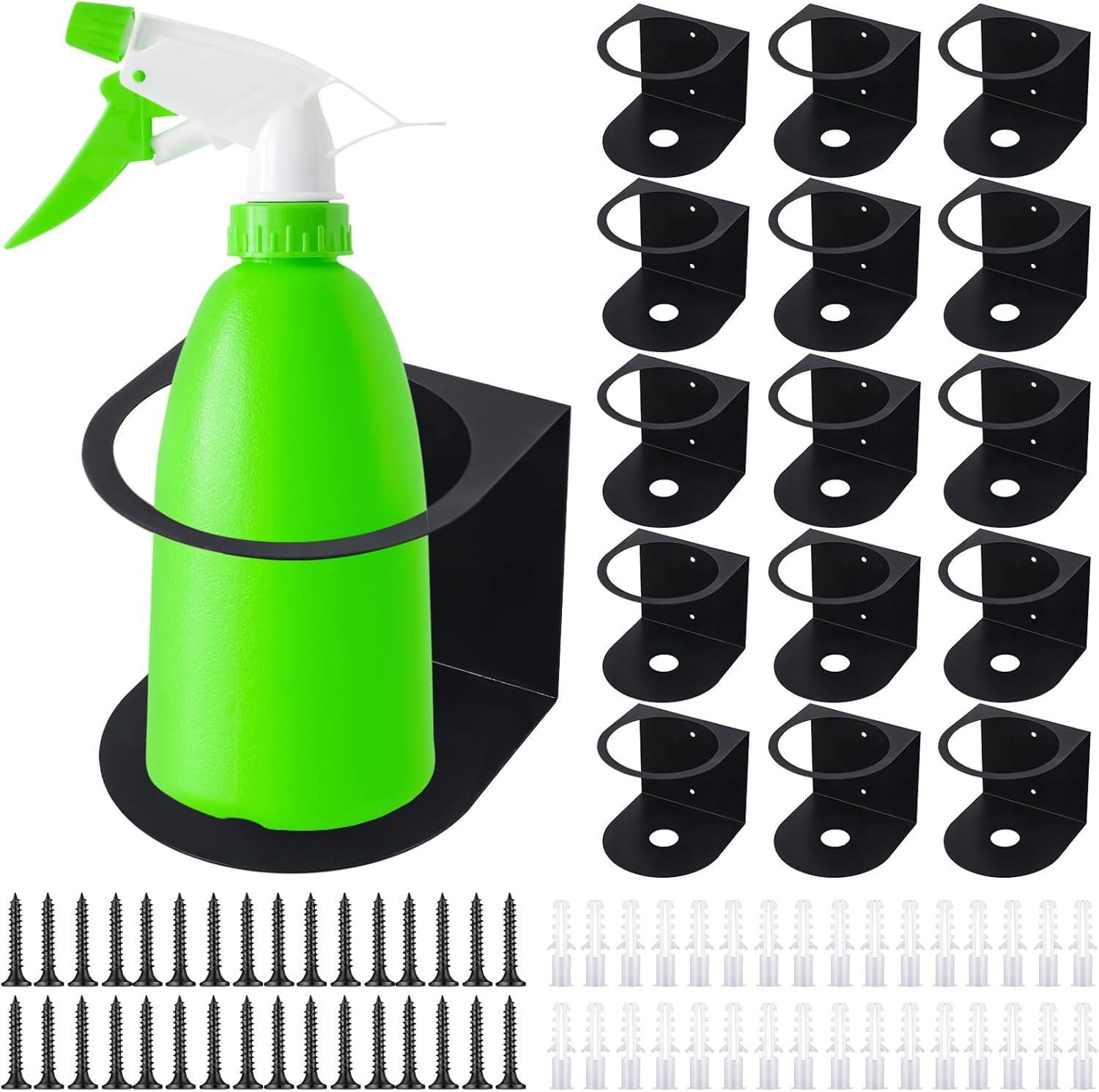 16 Pcs Spray Bottle Holder Brushed Stainless Steel Storage Rack Home ...