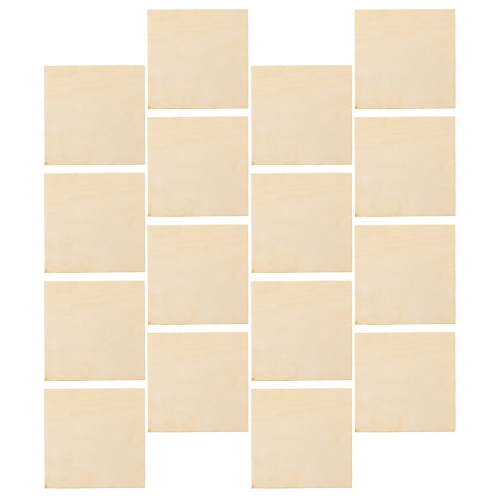 16 Pcs Square Wood Chips Unfinished Square Wood Crafts DIY Crafts Blank ...