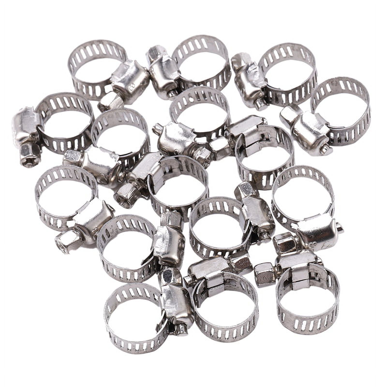 16 Pcs Stainless Steel Adjustable Car Fuel Hose Clamp Pipe Sealing Clip ...