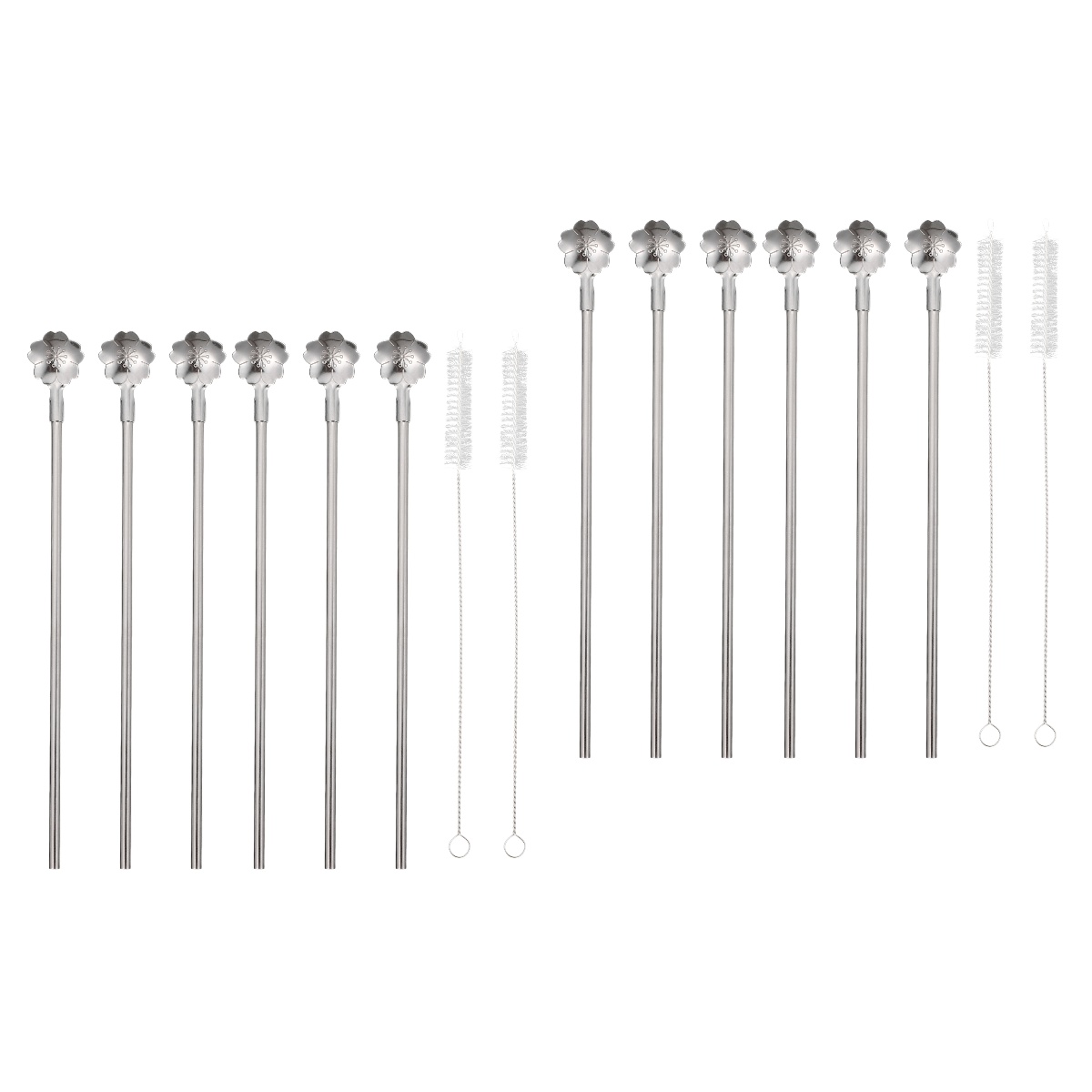 16 Pcs Stainless Steel Straw Spoon Serving Utensils Mixing Spoons ...