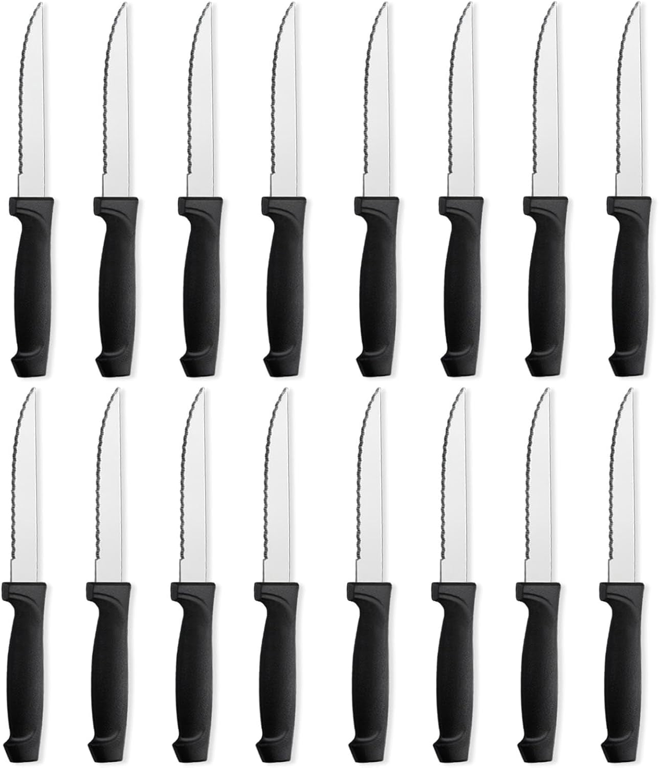 16-Pcs Steak Knives, 8.5 Inch Serrated Stainless Steel Meat Knife for ...