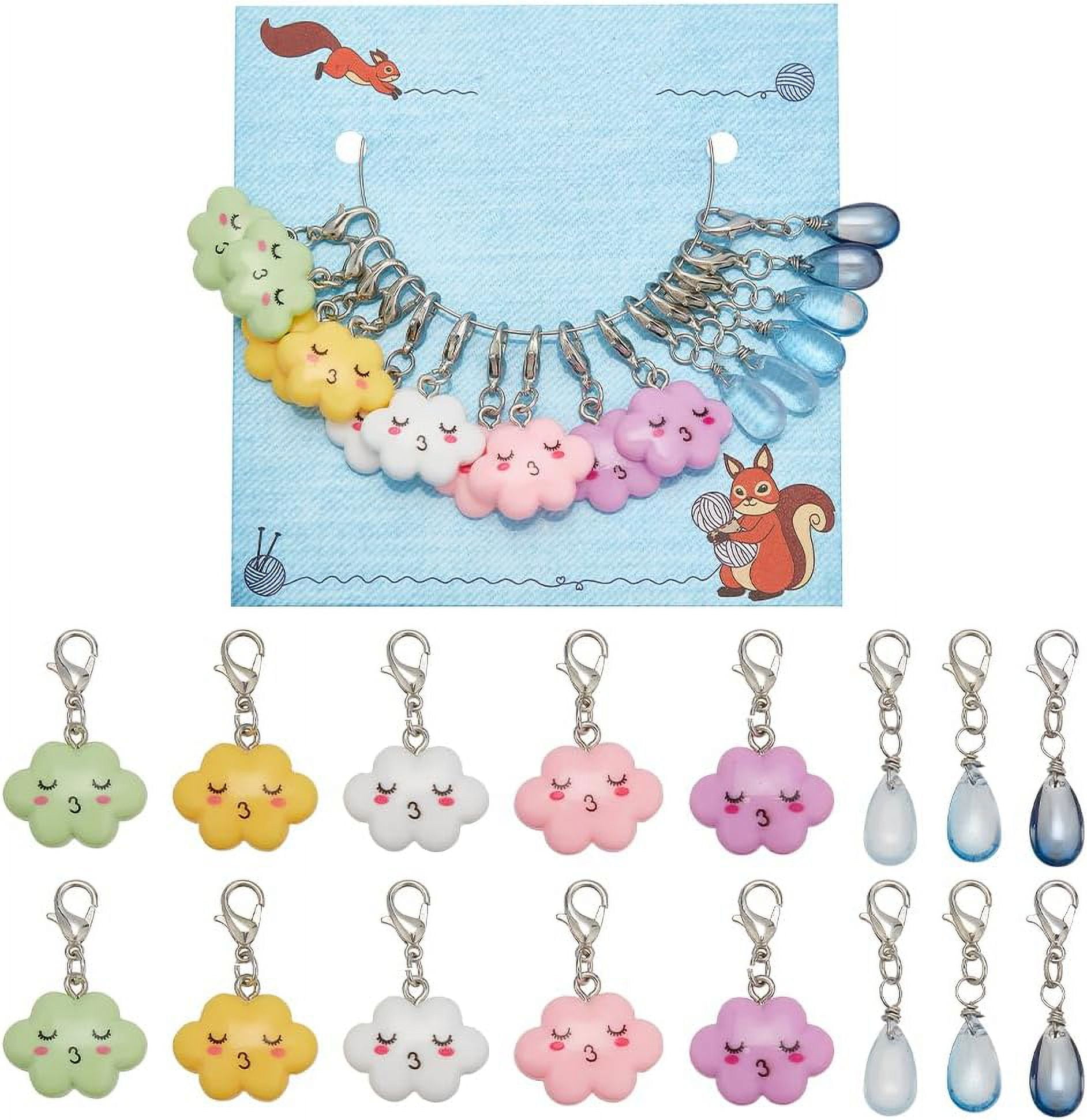 16 Pcs Teardrop and Cloud Stitch Markers Plastic Cloud Pendant ...