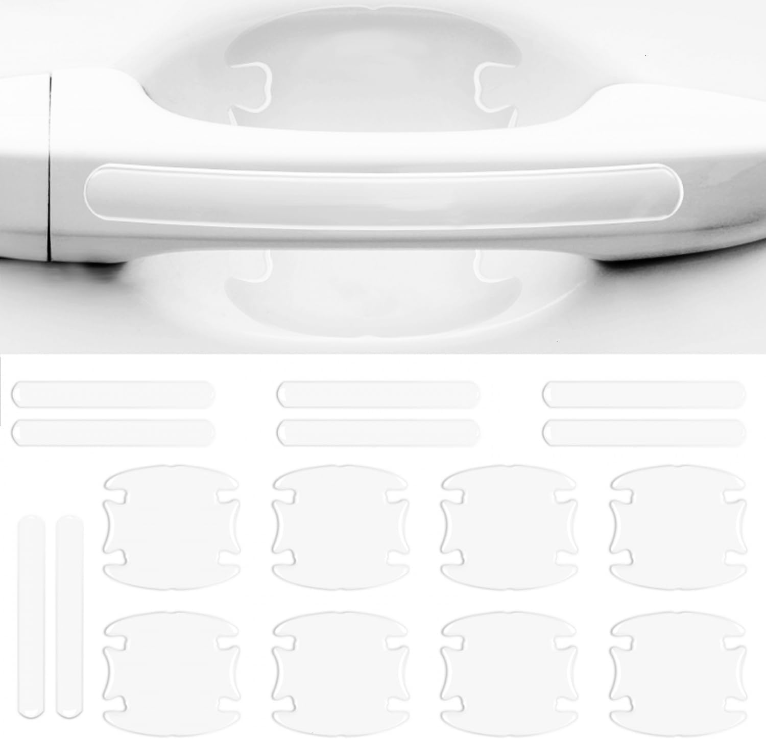 16 Pcs Transparent Car Door Handle Protector Stickers Universal ...