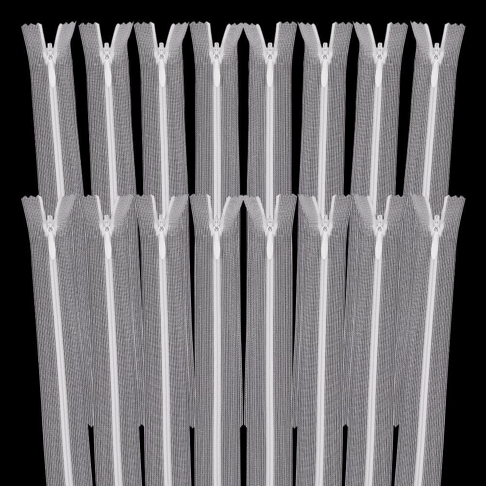 16 Pcs Transparent Invisible Zippers 7.87inch Long White Translucent ...