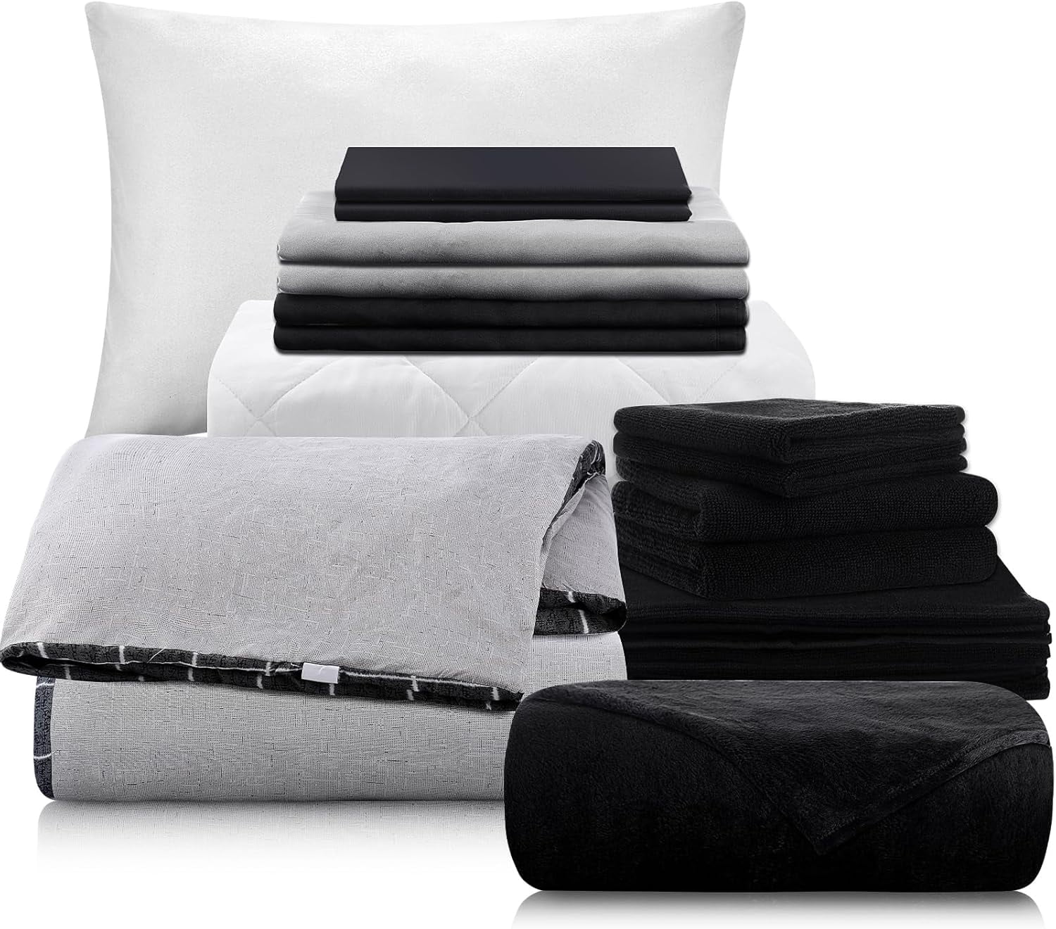 16 Pcs Twin XL Comforter Sets Warm Dorm Essentials for All Season,First ...