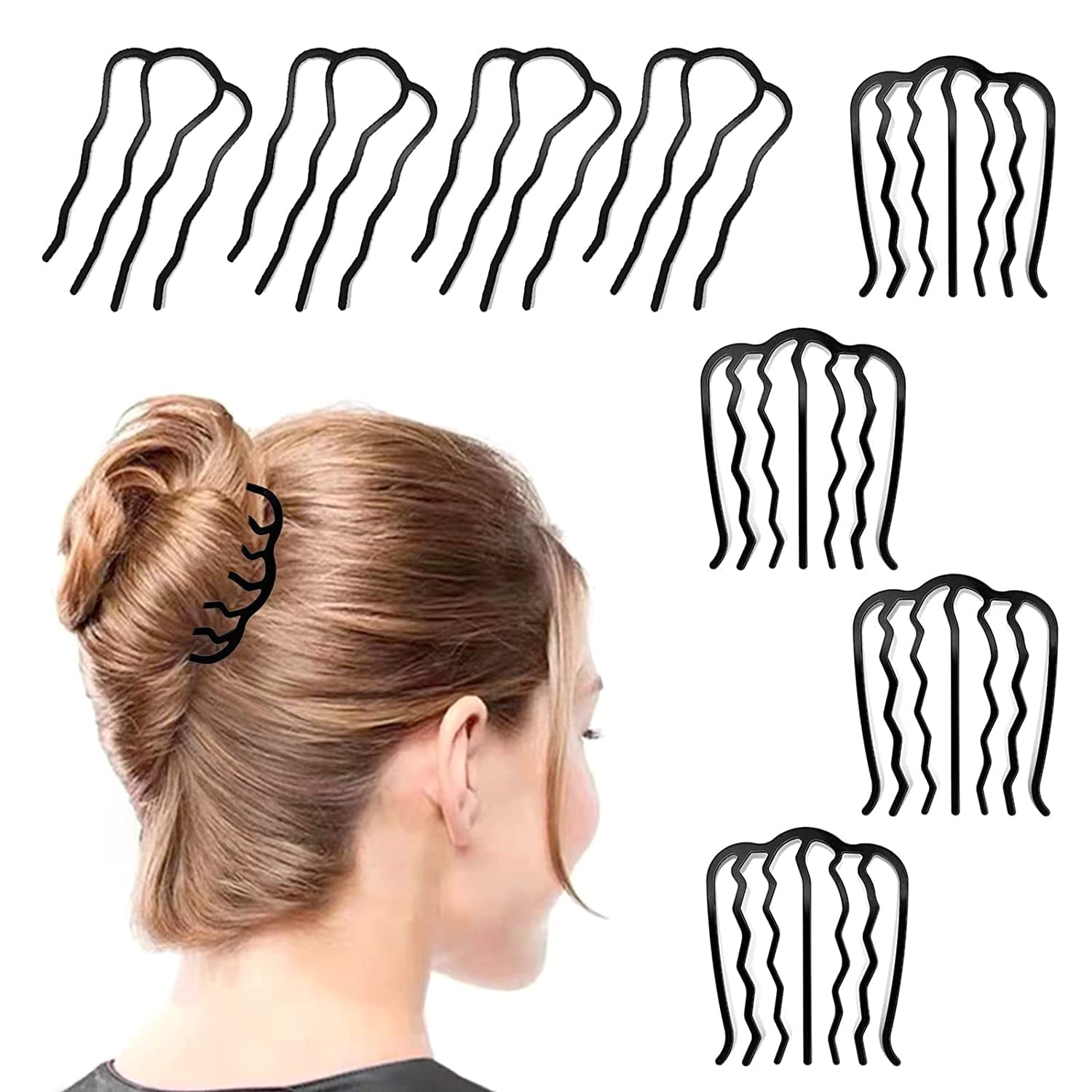16 Pcs U Shape Hair Fork Clip, French Twist Hair Combs for Women ...