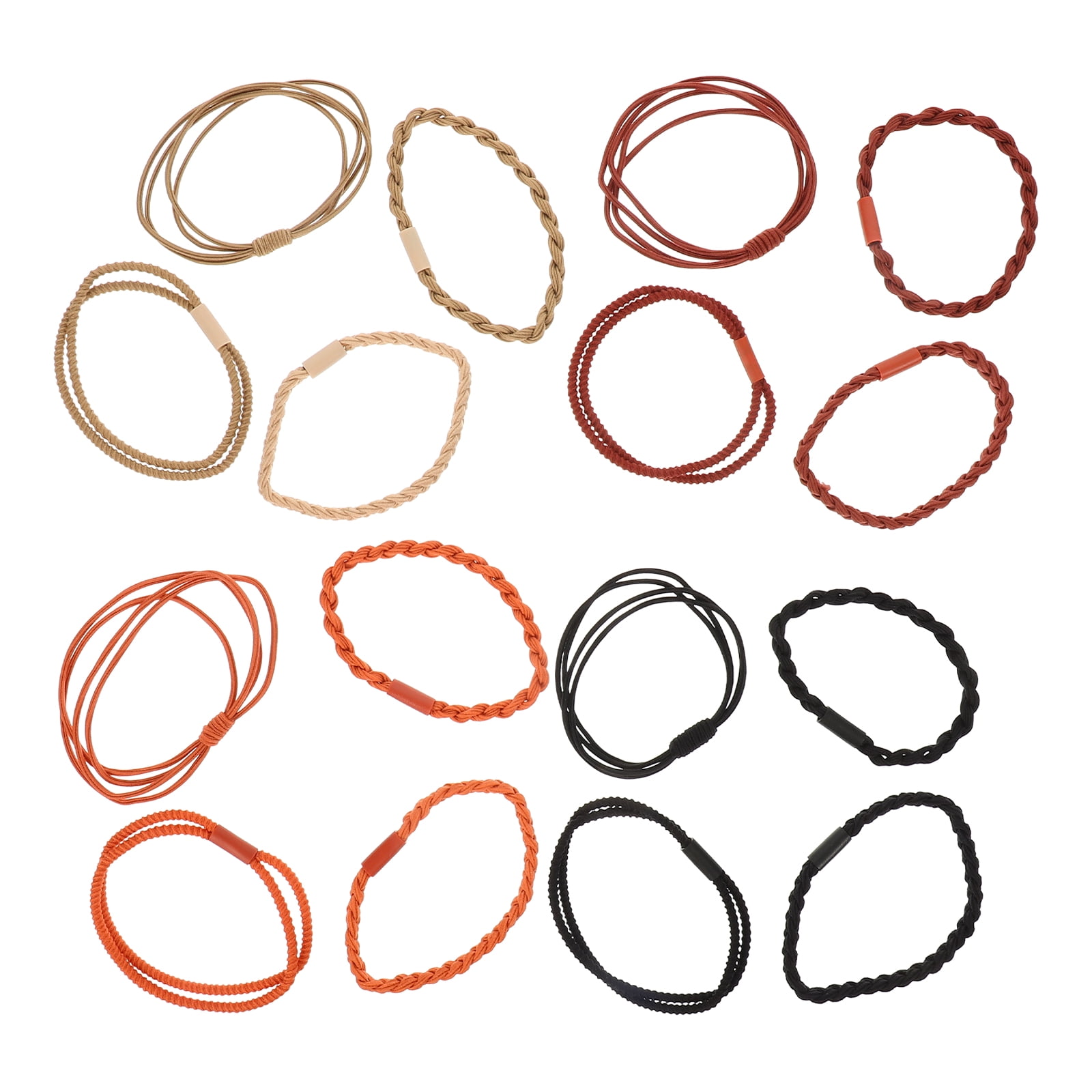 16 Pcs Vintage Hair Tie Ties for Braids Bulk Elastic Straight Long ...