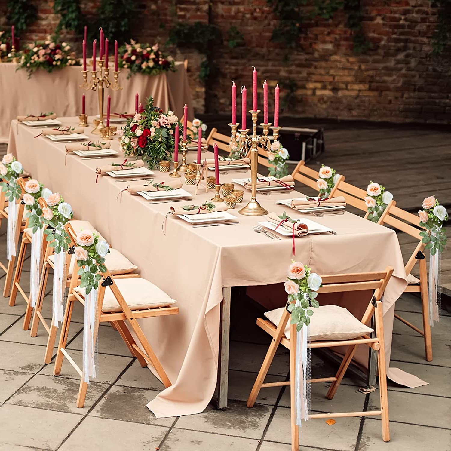 16 Pcs Wedding Aisle Decorations Pew Flower for Wedding Ceremony Aisle ...