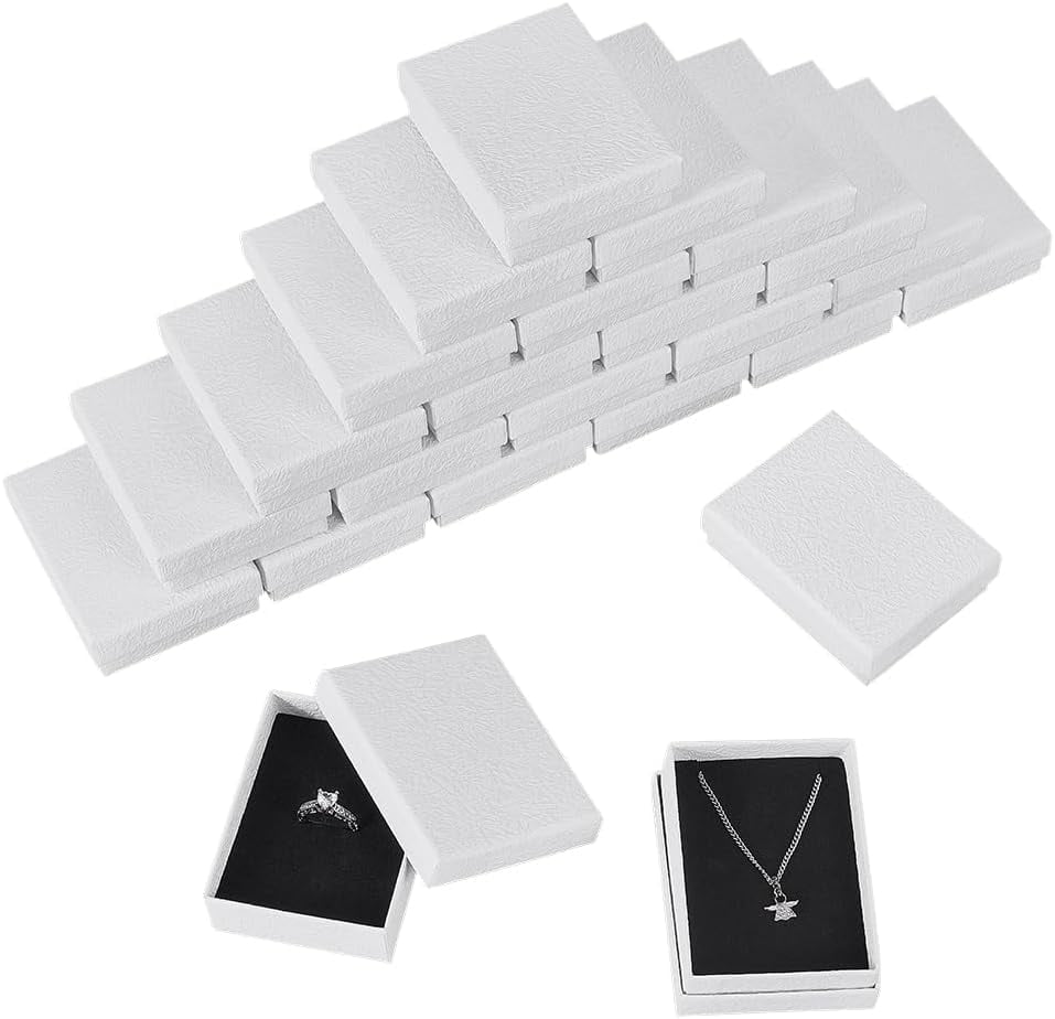 16 Pcs White Cardboard Paper Jewelry Boxes 3.66x2.8 inch Paper Gift Box ...