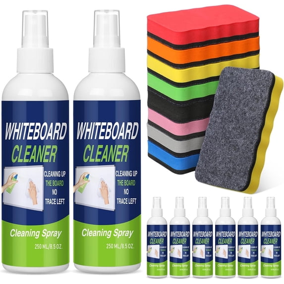 16 Pcs Whiteboard Cleaner Dry Erase Set, 8.5 fl oz Whiteboard Cleaning ...