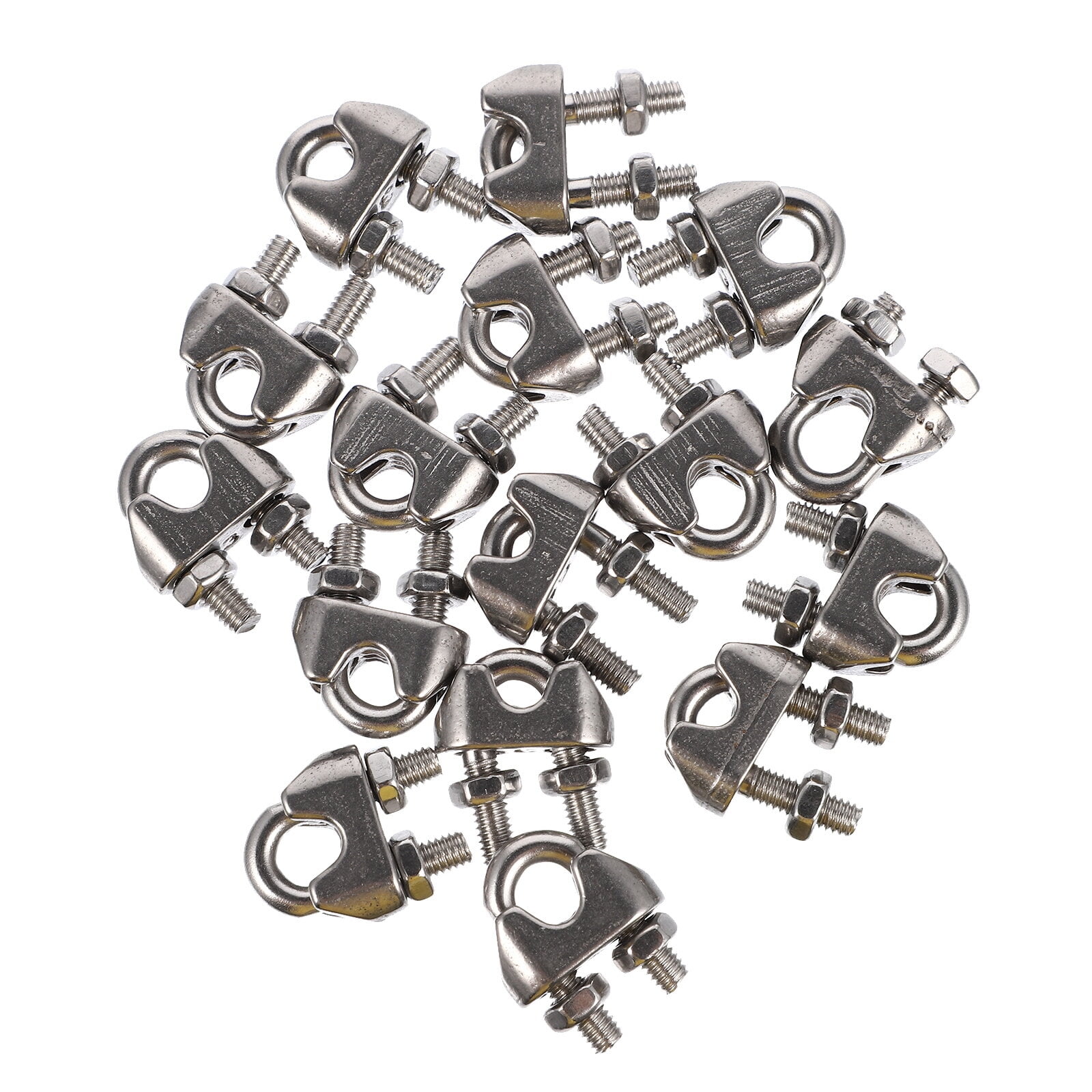 16 Pcs Wire Rope Chuck Hardwares Clamps Steel Cable Clamp Rope Clamp ...