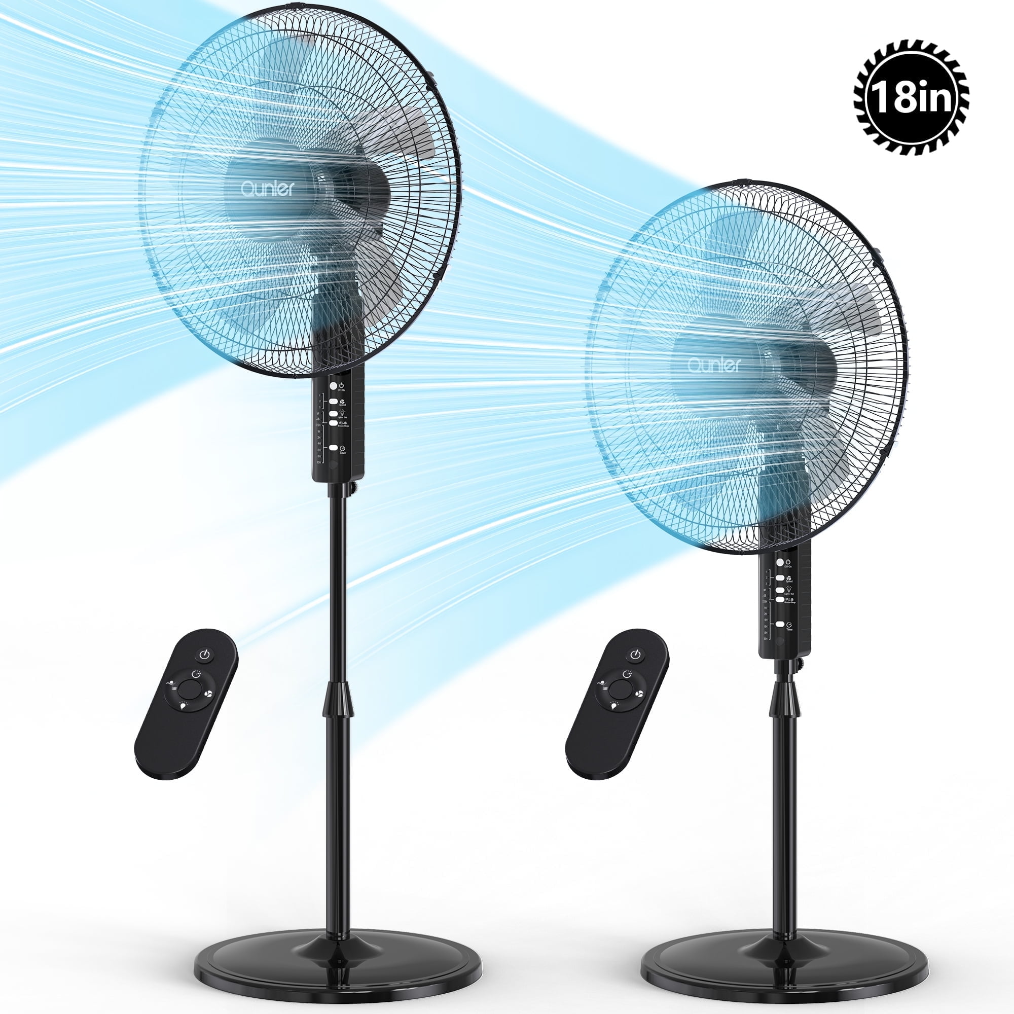 18" Pedestal Fan, Adjustable Oscillating DC Standing Fan with Remote ...