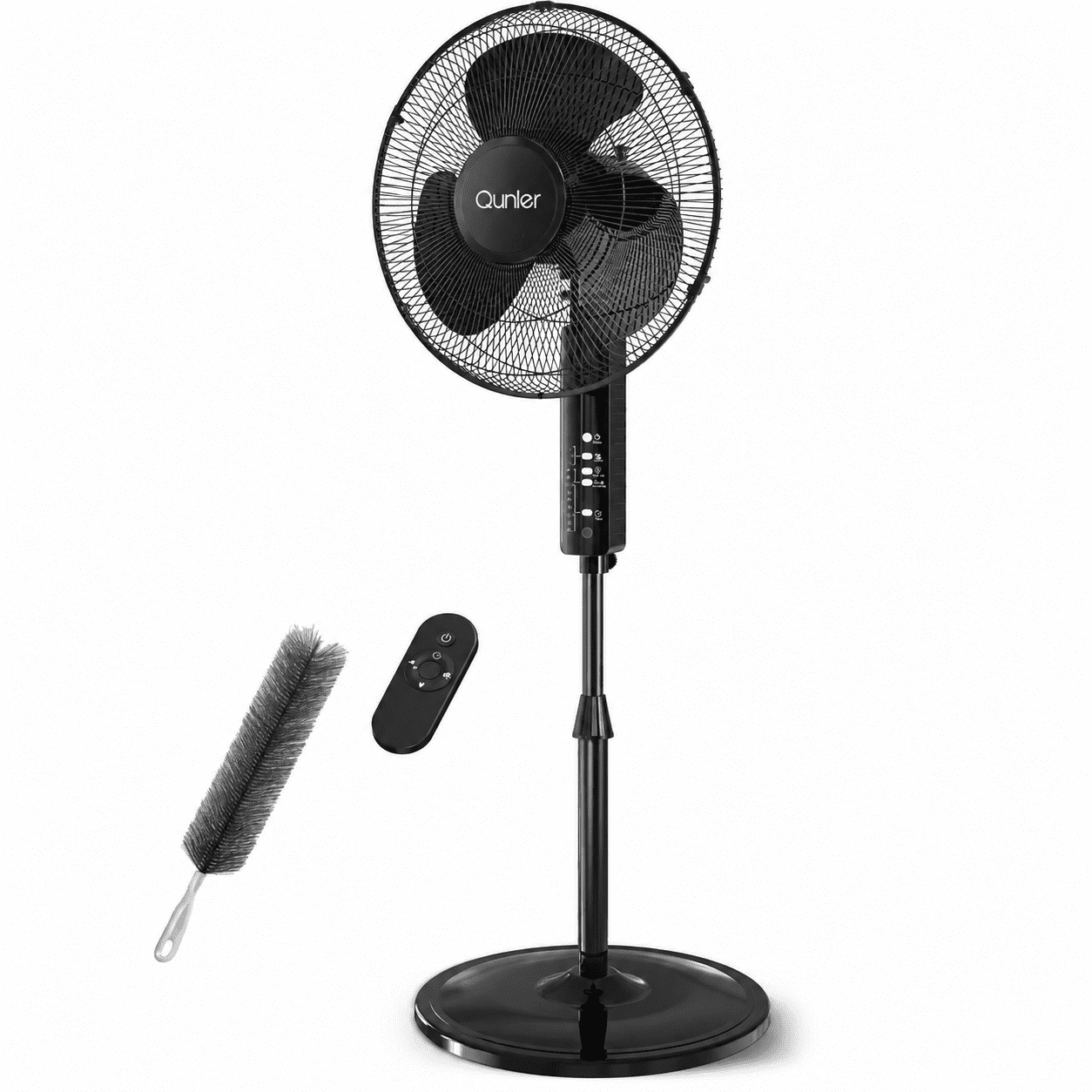 16" Oscillating Standing Fan with Remote, 3-Speed, Height Adjustment ...