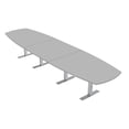 16 Person Arc Boat Modular Powered Conference Table Metal T-Bases ...
