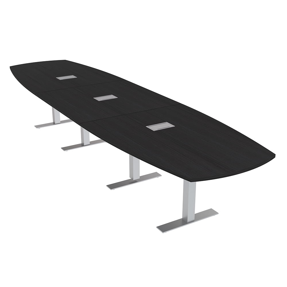 16 Person Arc Boat Modular Powered Conference Table Metal T-Bases ...