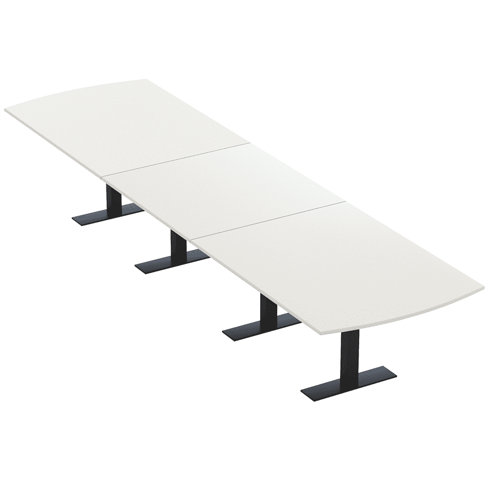 16 Person Arc Rectangle Modular Conference Table With Electrical Units ...