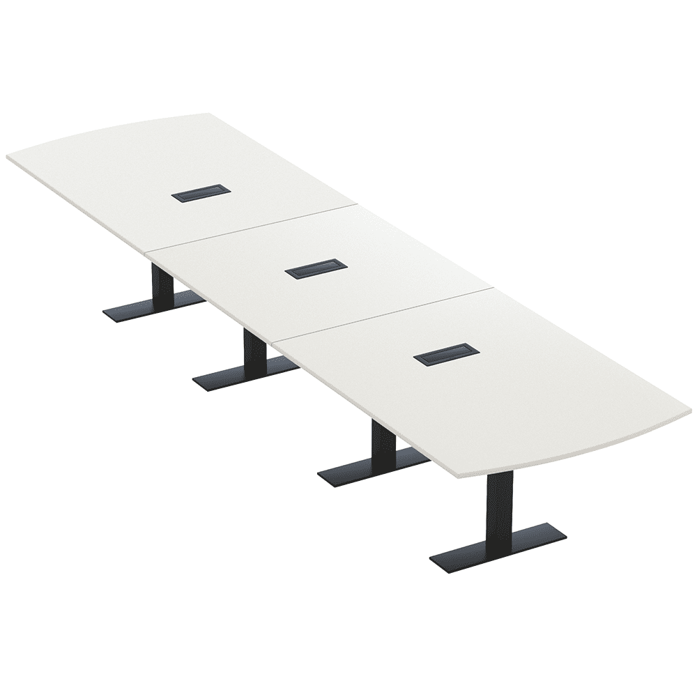 16 Person Arc Rectangle Modular Conference Table With Electrical Units ...