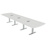 16 Person Arc Rectangle Modular Conference Table With Electrical Units ...