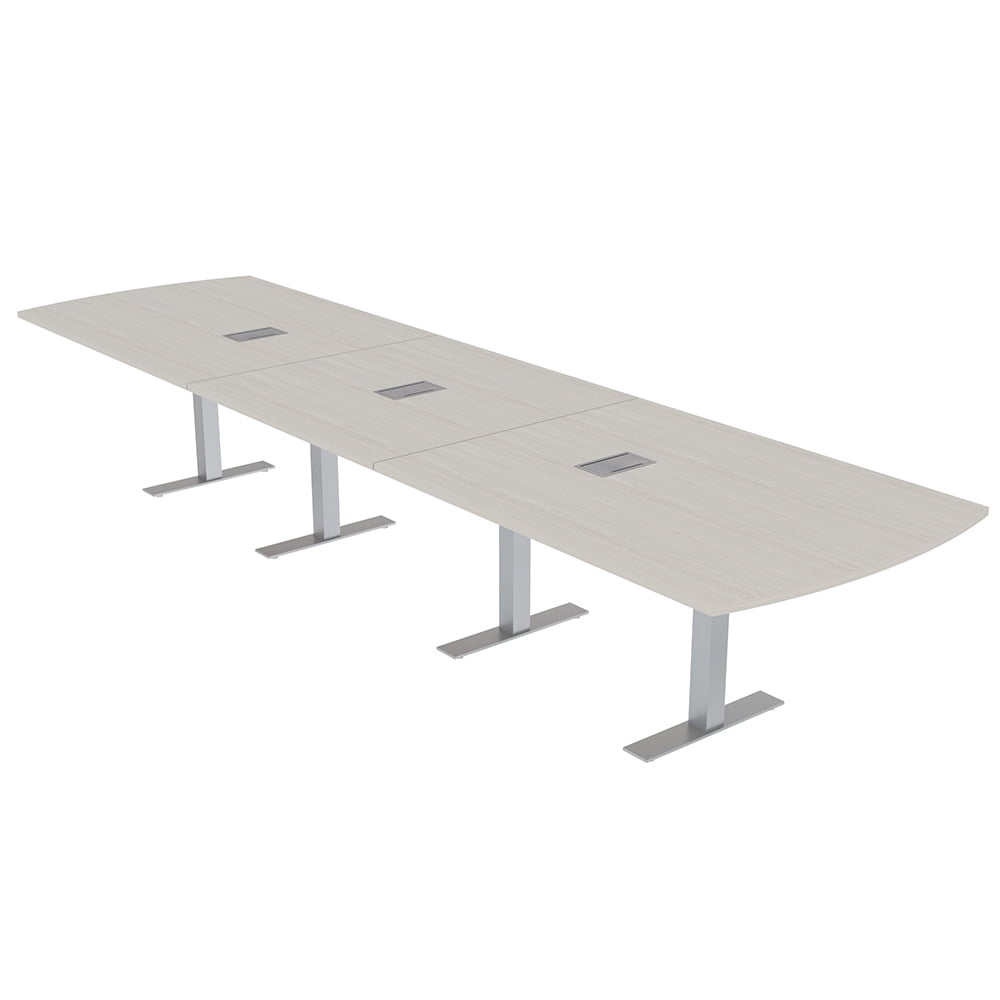 16 Person Arc Rectangle Modular Conference Table With Electrical Units ...