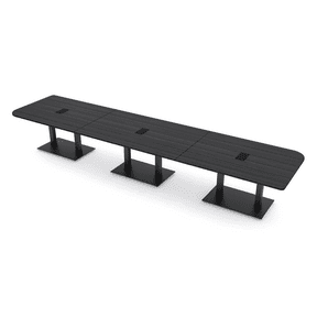 18 Ft Modular Rectangular Boardroom Table Metal Bases Electric Modules ...