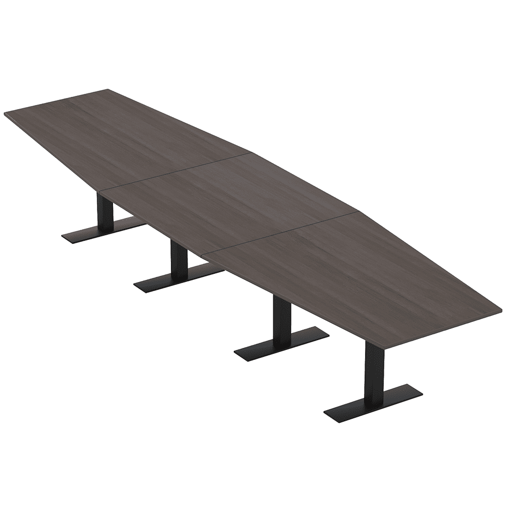 16 Person Hexagon Conference Table With Metal T Bases Power Data Units ...
